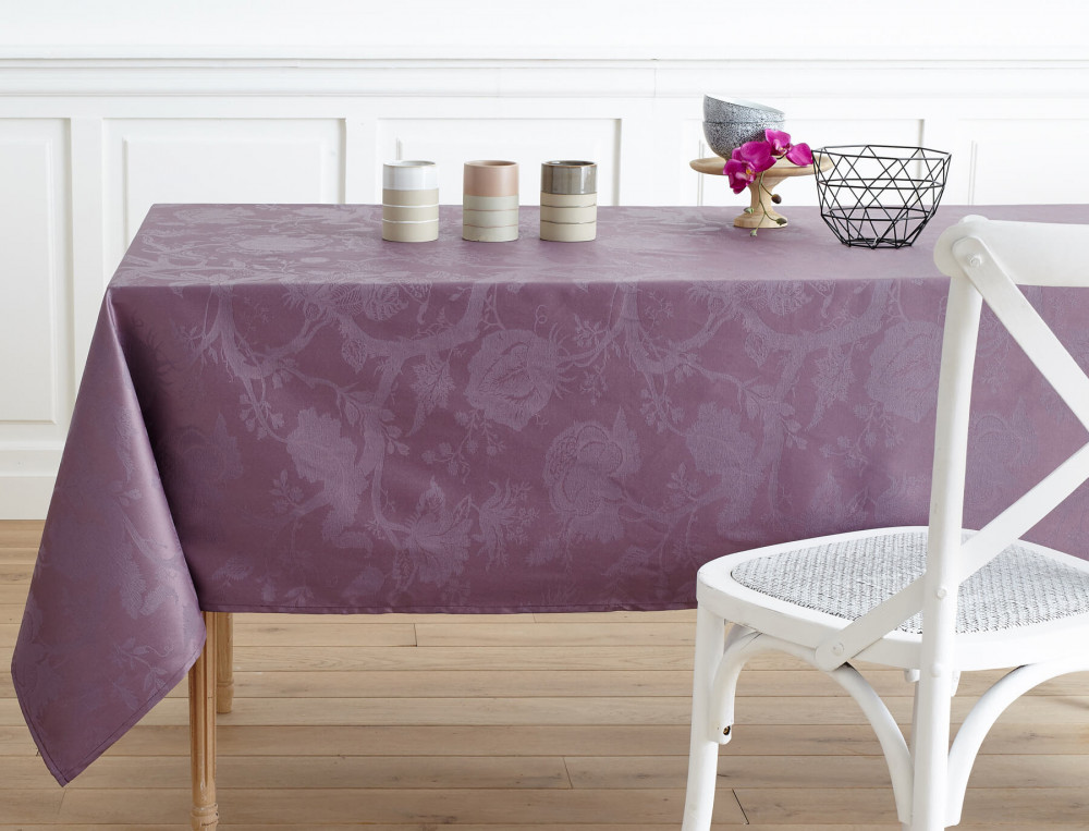 Nappe enduite Le Clos Lucé rubis, blanc et gris - Linvosges